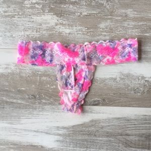 Intimates & Sleepwear | Nwot Pink Purple Lace Thong | Poshmark